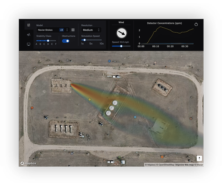 Emissions Quantification | Project Canary | Methane Dispersion Simulator